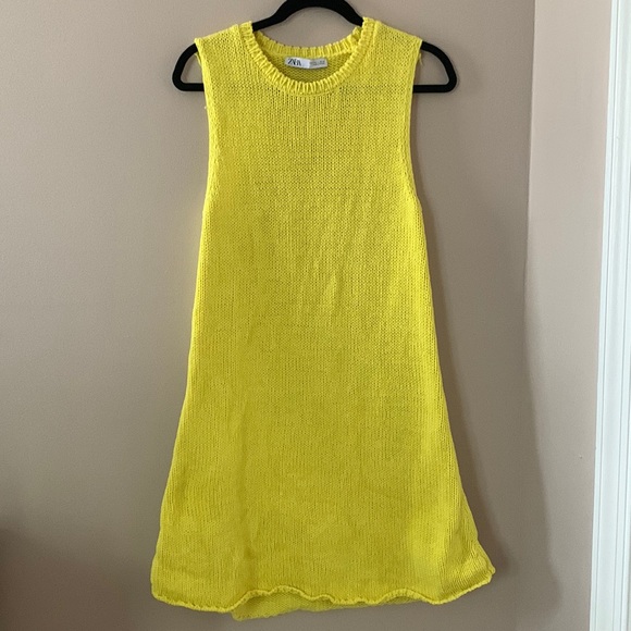 Zara | Dresses | Zara Yellow Knit Dress | Poshmark